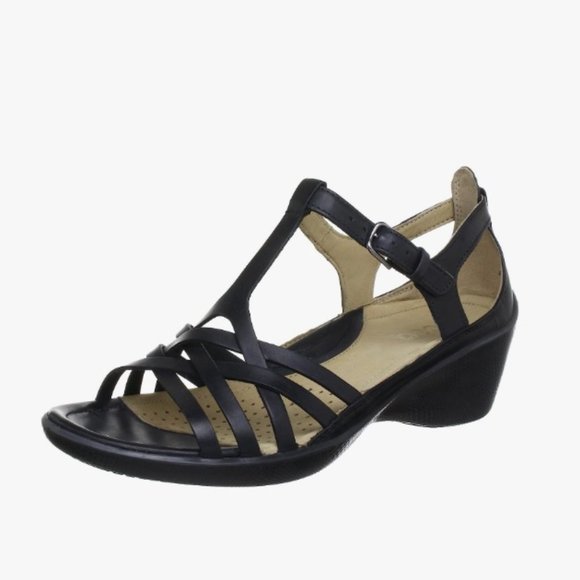 Shoes | Ecco Womens Tstrap Leather Buckle Sandals Size 37 | Poshmark